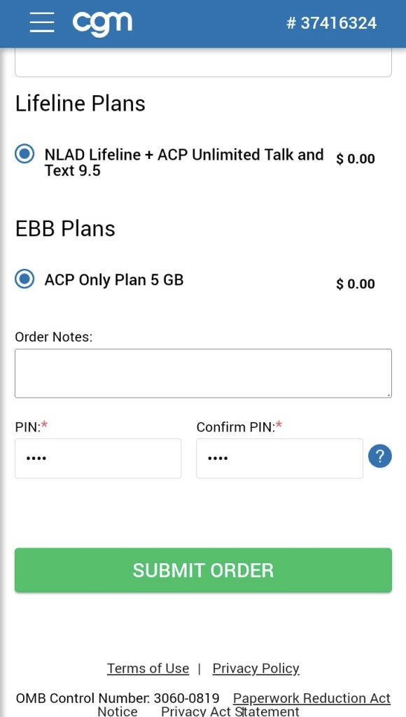Finish Activation in CGM - Lifeline Assistance Program
